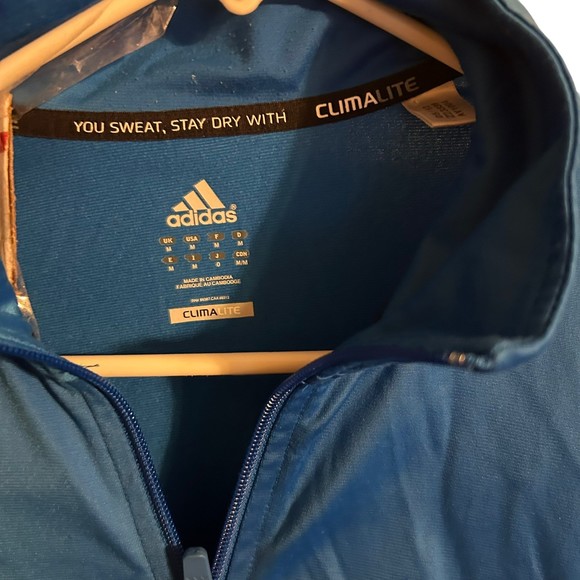 adidas | Jackets & Coats | Adidas Climalite Mens Med Full Zip Blue ...